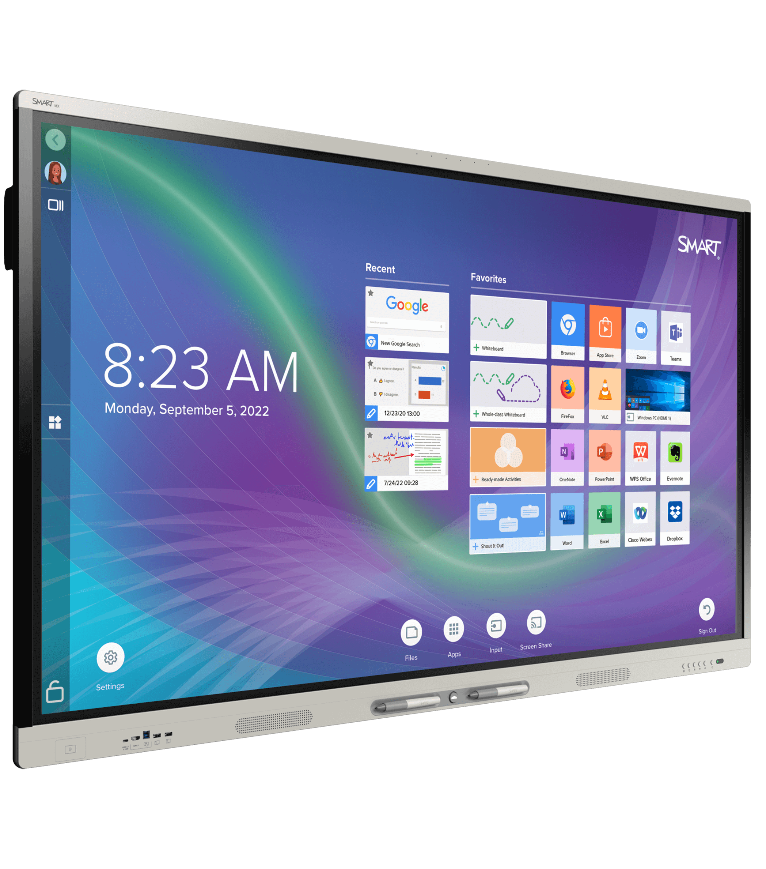 SMART Board MX275-V4 with iQ - SBID-MX275-V4 - All Interacti- Purple ...